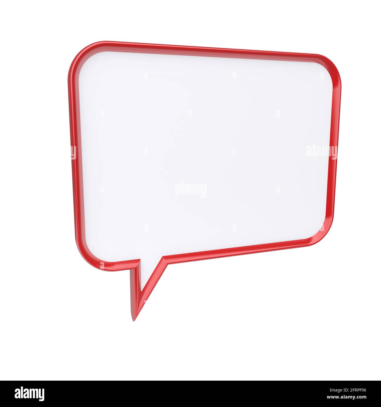 Red speech bubble isolated. 3d rendered image Stock Photo - Alamy