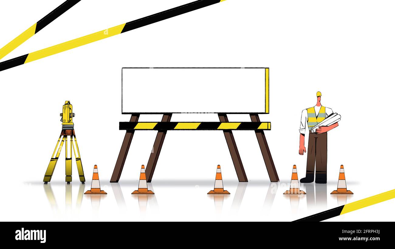 Illustration Concept Working page for website with minimalist ...