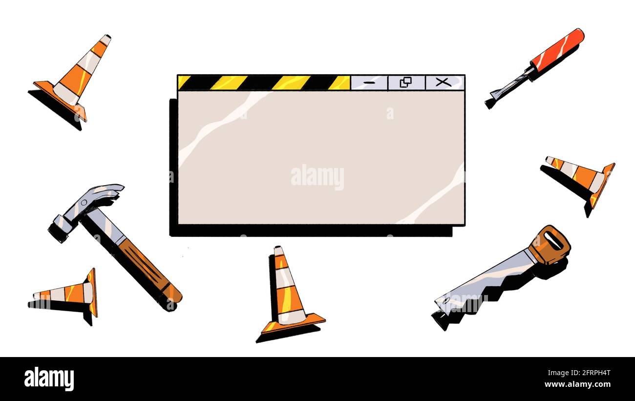 90s aesthetic warning interface Concept for Under construction page for ...