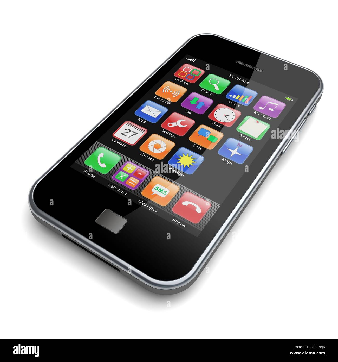 Mobile phone with touchscreen. 3d image Stock Photo - Alamy