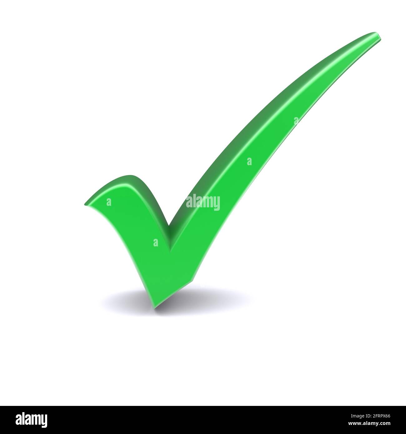 Isolated green check mark. 3d image Stock Photo - Alamy