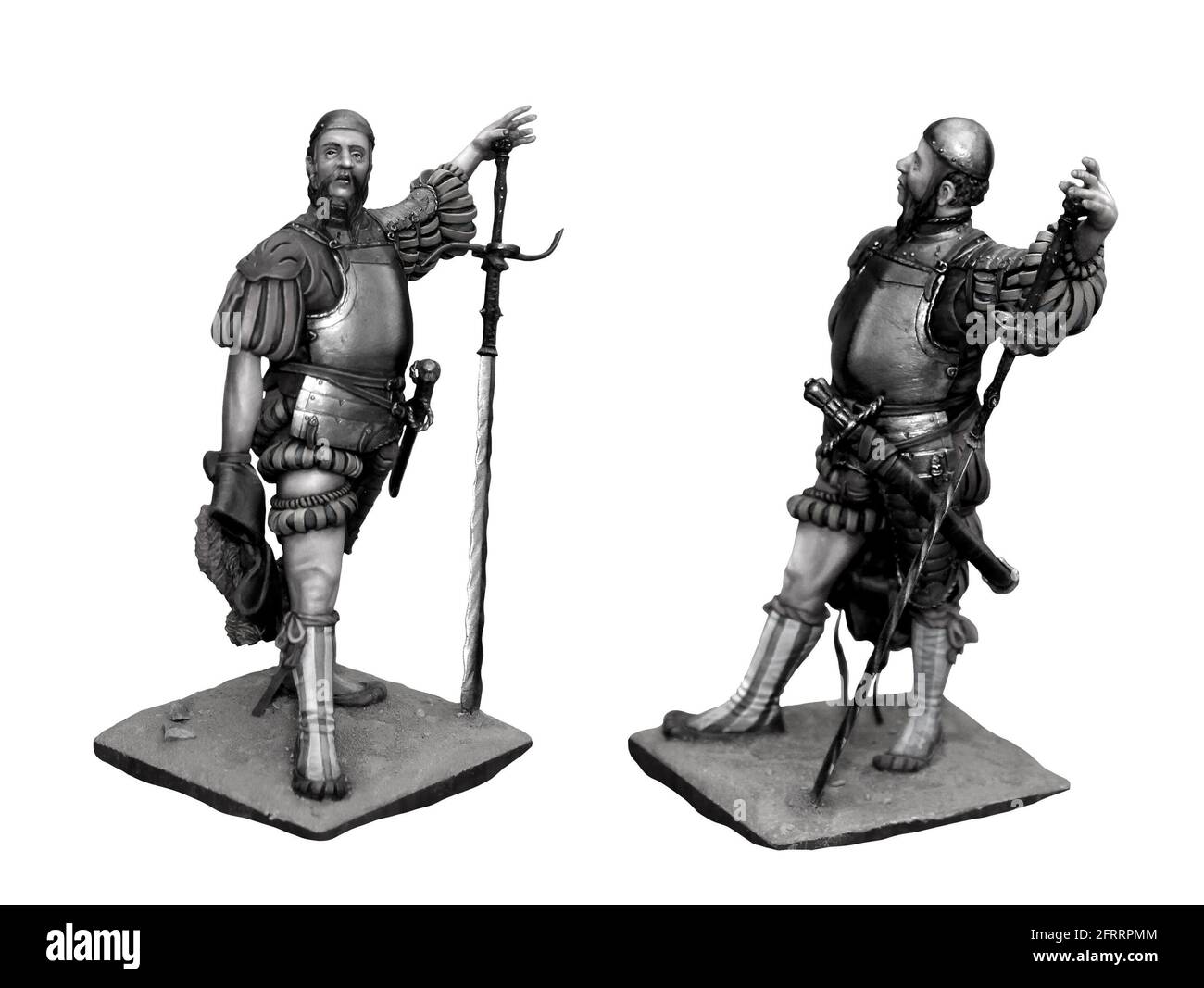 Landsknecht with longsword. Medieval soldier illustration. Medieval ...