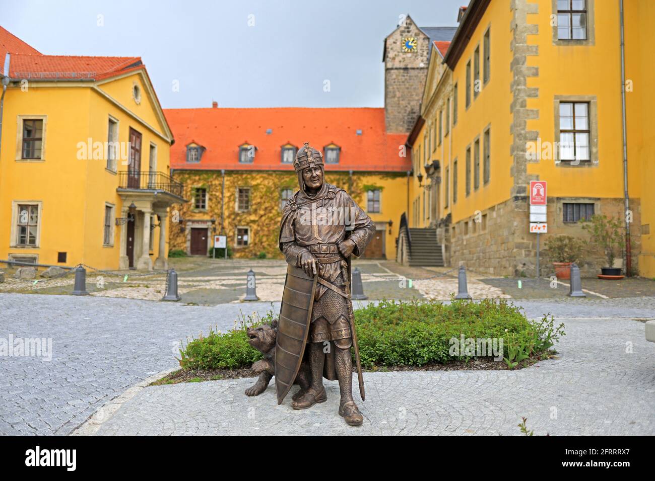Ballenstedt, Germany. 16th May, 2021. The bronze statue "Albrecht the ...