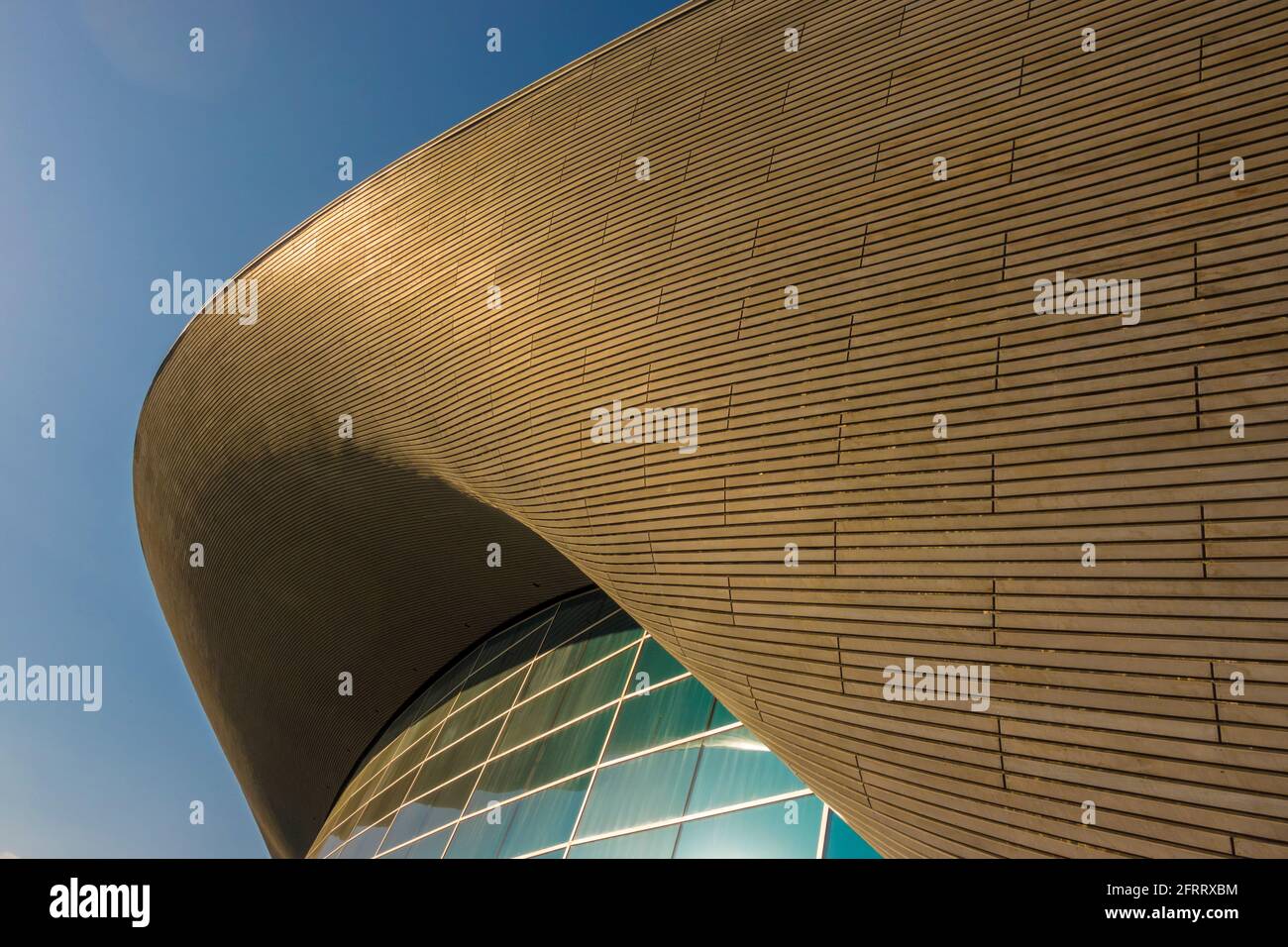 Roof line of the London Aquatics centre, Stratford. Designed by Zaha ...