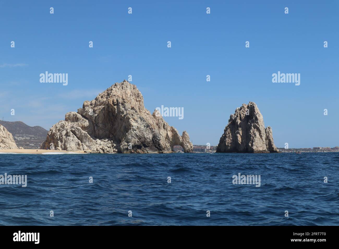 Pacific ocean dramatic limestone rock formations in Los Cabos, Cabo San ...