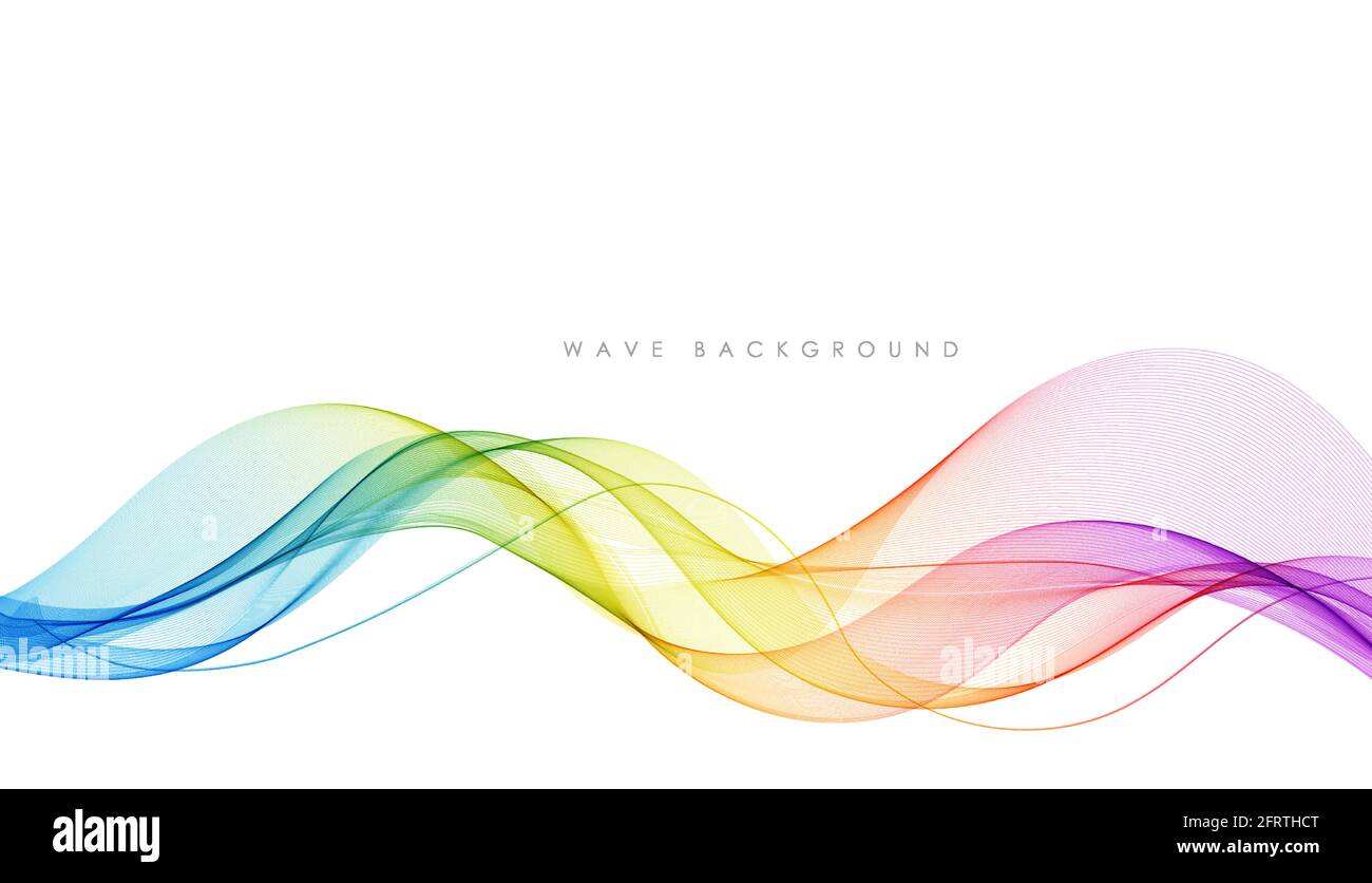 Vector Abstract Colorful Flowing Wave Lines Isolated On White Background Design Element For