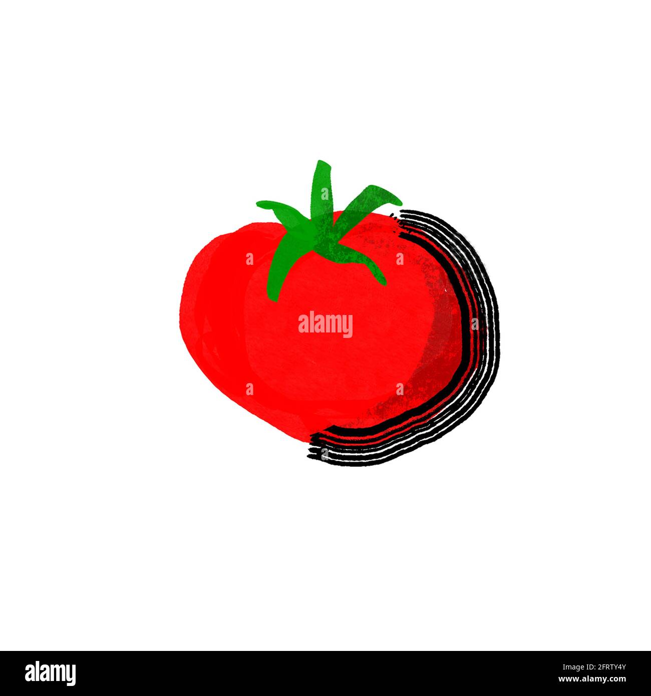 Stylized red tomato illustration on white Stock Photo - Alamy
