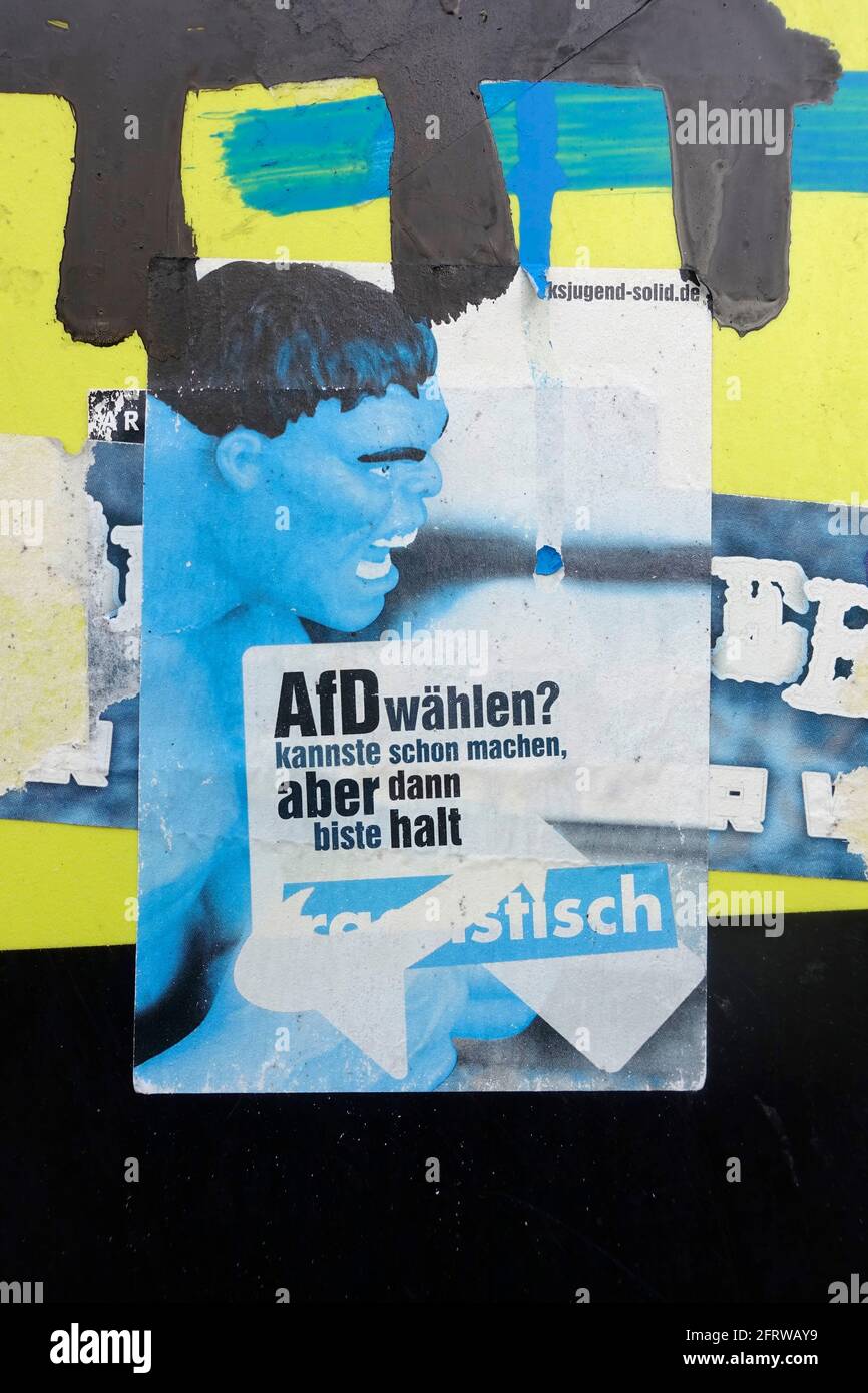 Sticker against the AfD, Berlin, Germany Stock Photo - Alamy