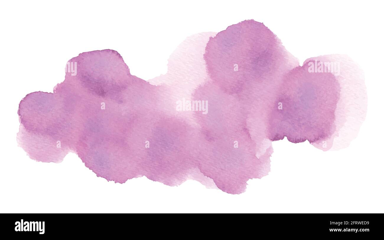 Abstract purple watercolor stain shape. Cloud isolated element by ...