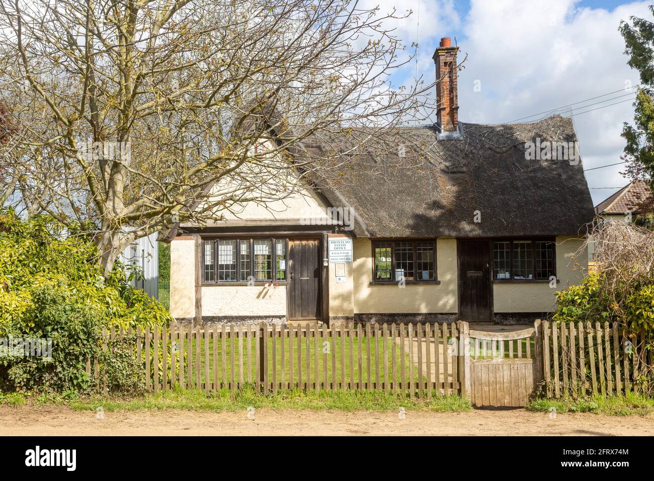 Thatched building of Broxtead estate Office, Sutton, Suffolk, England ...