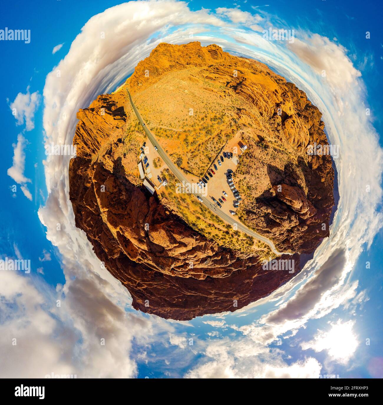 360-degree panoramic shot of the Valley of Fire in the Nevada desert ...