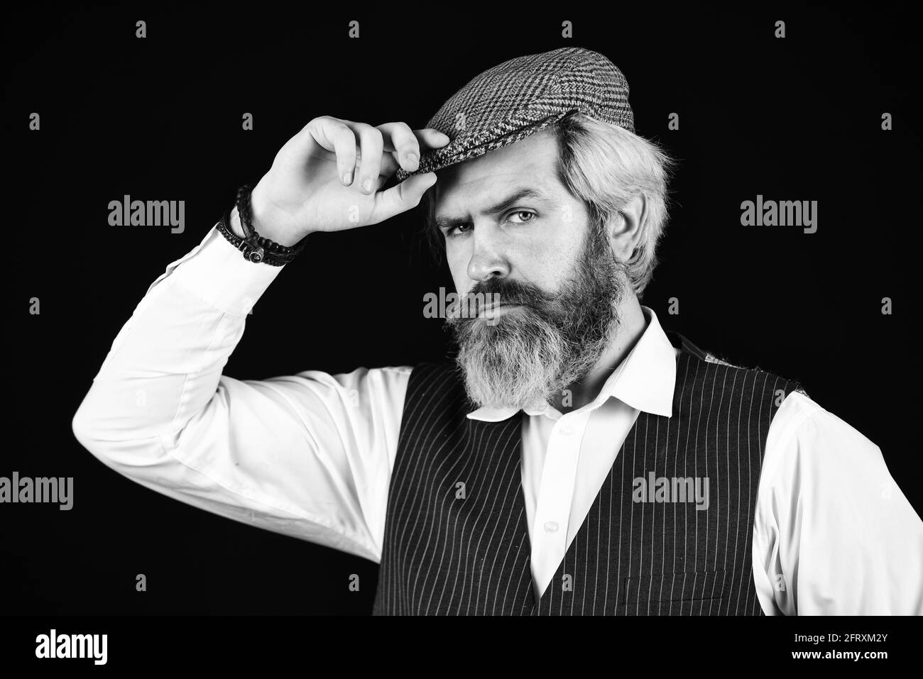 Old fashioned. Beard grooming. Real masculinity. Retro gentlemen ...