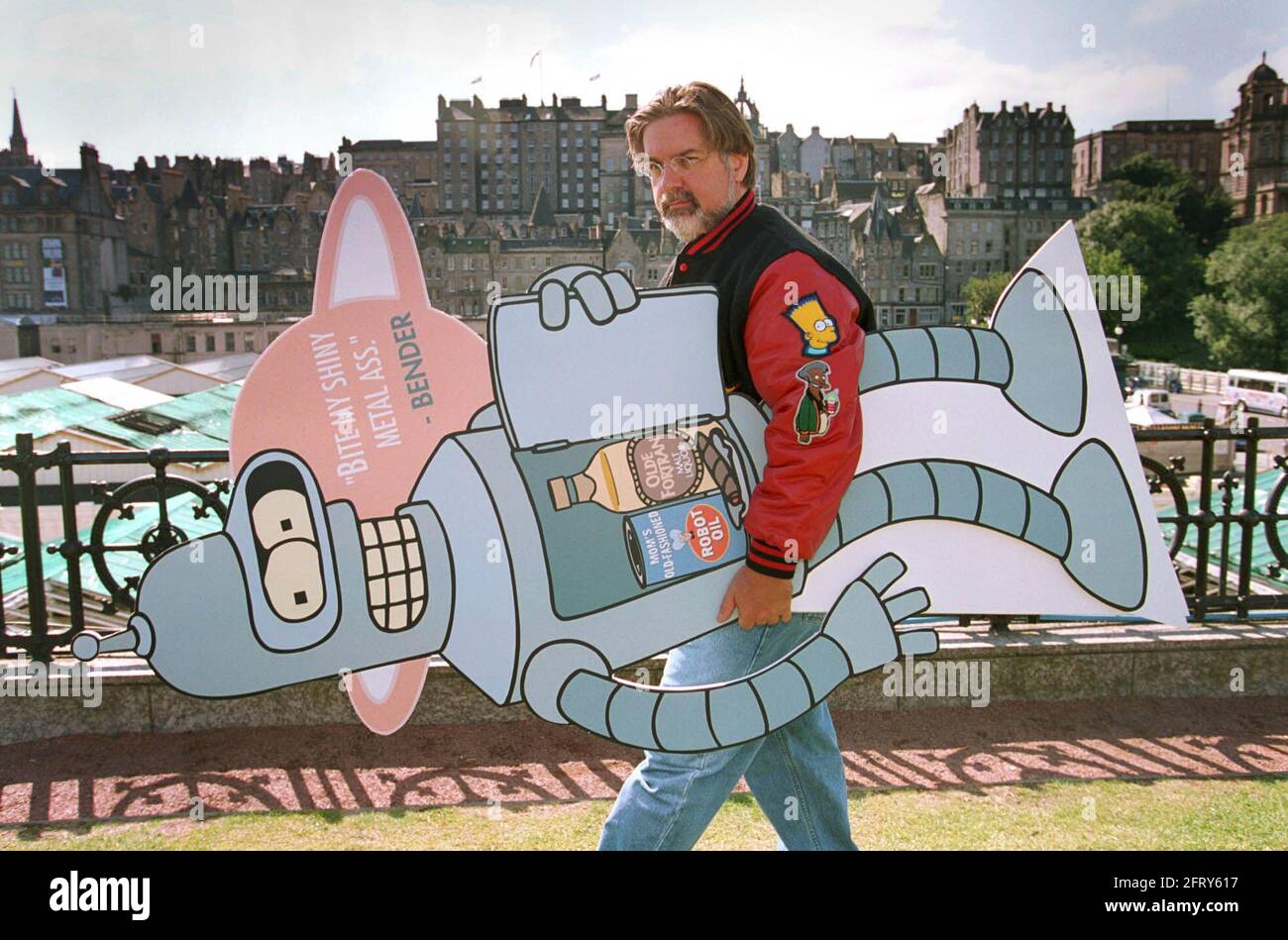 Matt Groening, creator of The Simpsons with Bender from his new series ...