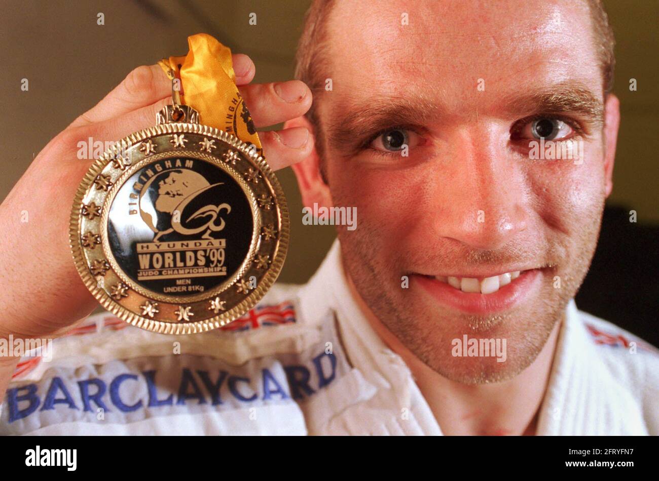 World Judo Champion, Graham Randall with his medal Stock Photo - Alamy