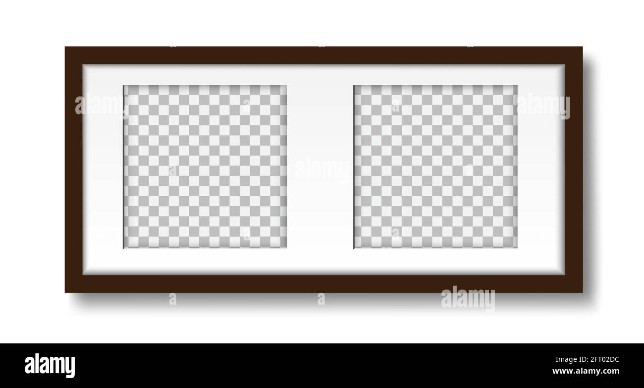 Picture on the wall. Layout of a mat frame for two photos, for interior ...