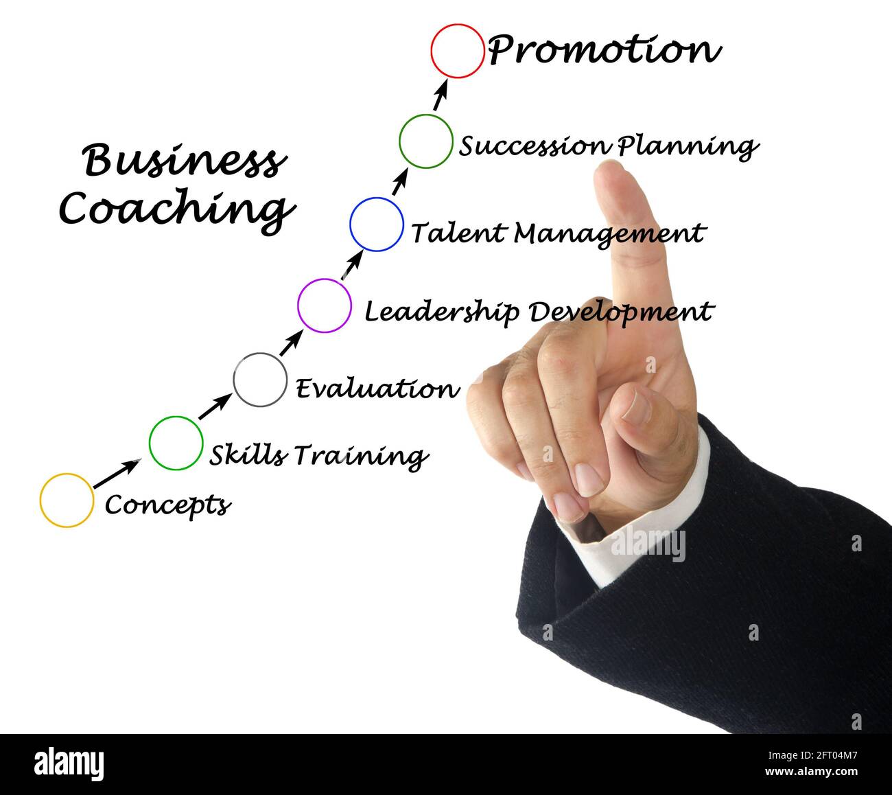 Seven components of Business Coaching Stock Photo - Alamy