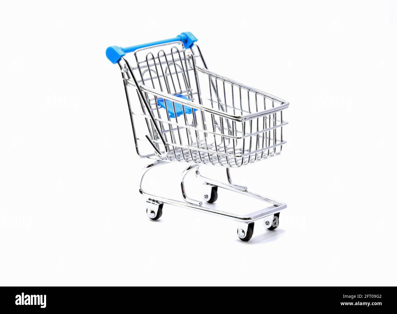 small shopping trolley with four wheels on a white background Stock ...
