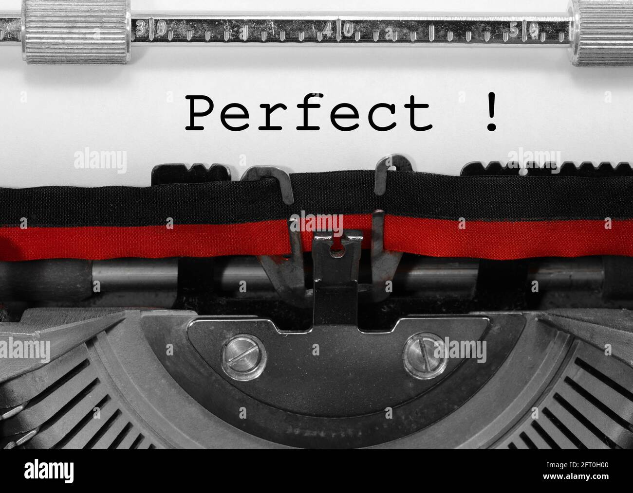 Text Perfect written with an old typewriter Stock Photo - Alamy