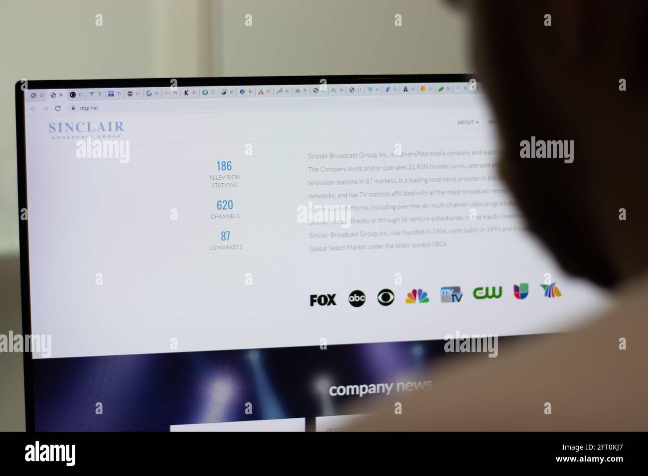 New York, USA - 1 May 2021: Sinclair Broadcast Group company website on ...