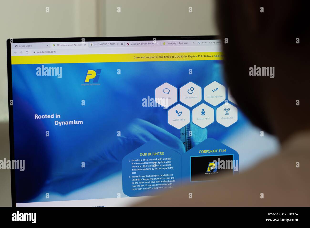 New York, USA - 1 May 2021: PI Industries company website on screen ...