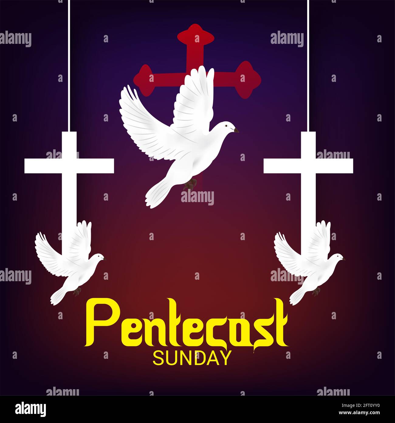 Vector illustration of a Background for Pentecost Holy spirit dove ...