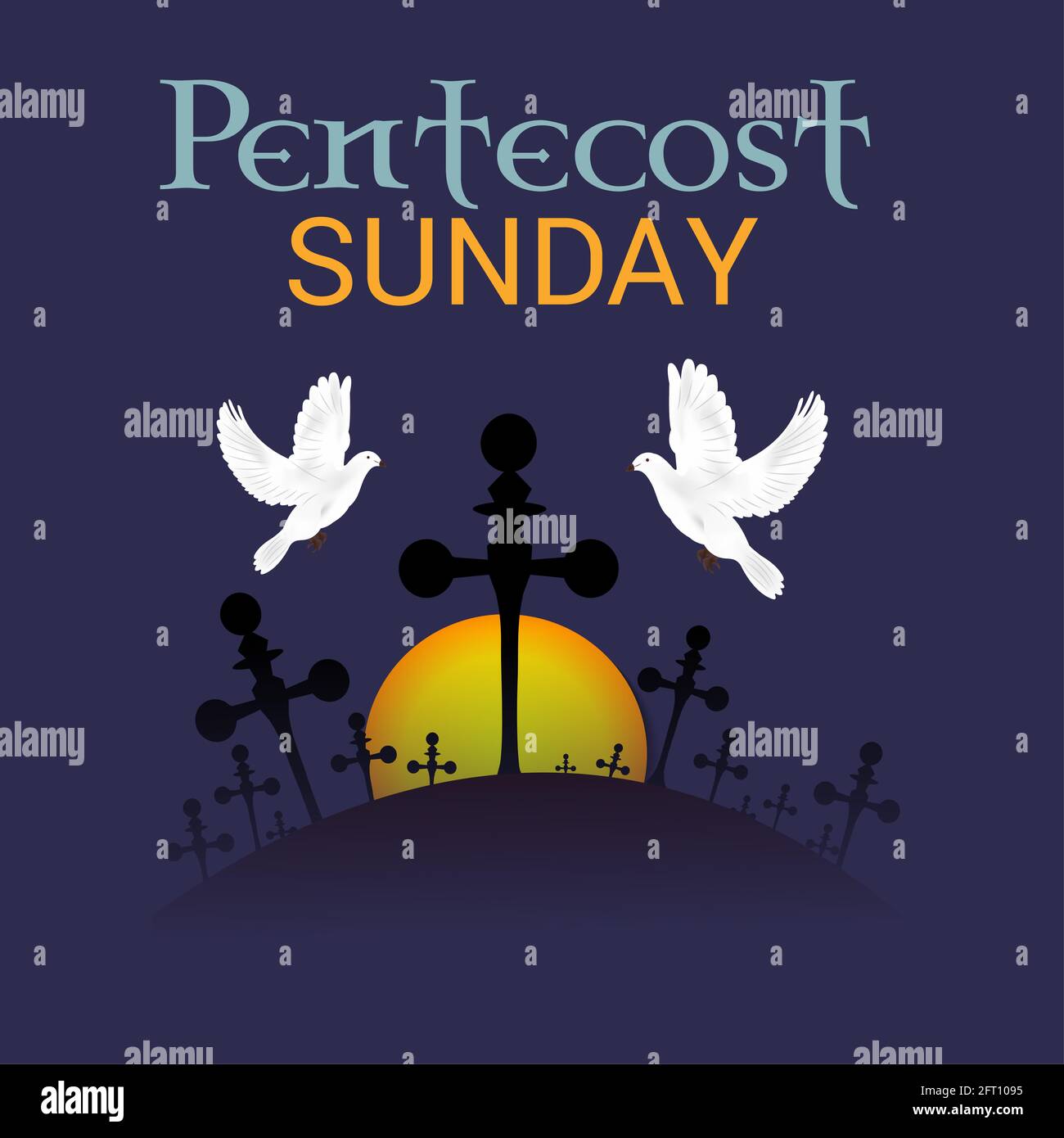 Vector illustration of a Background for Pentecost Holy spirit dove ...