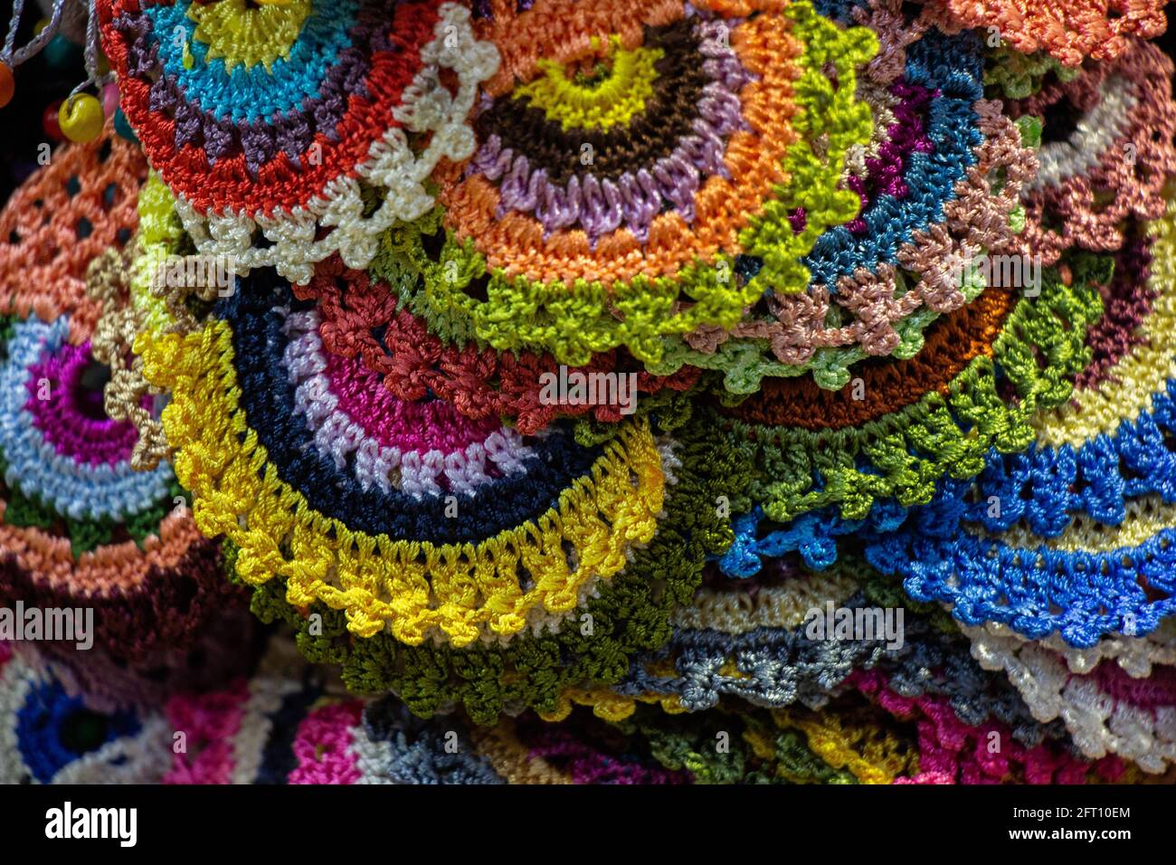 Colorful floral needle work embroidery as background Stock Photo - Alamy