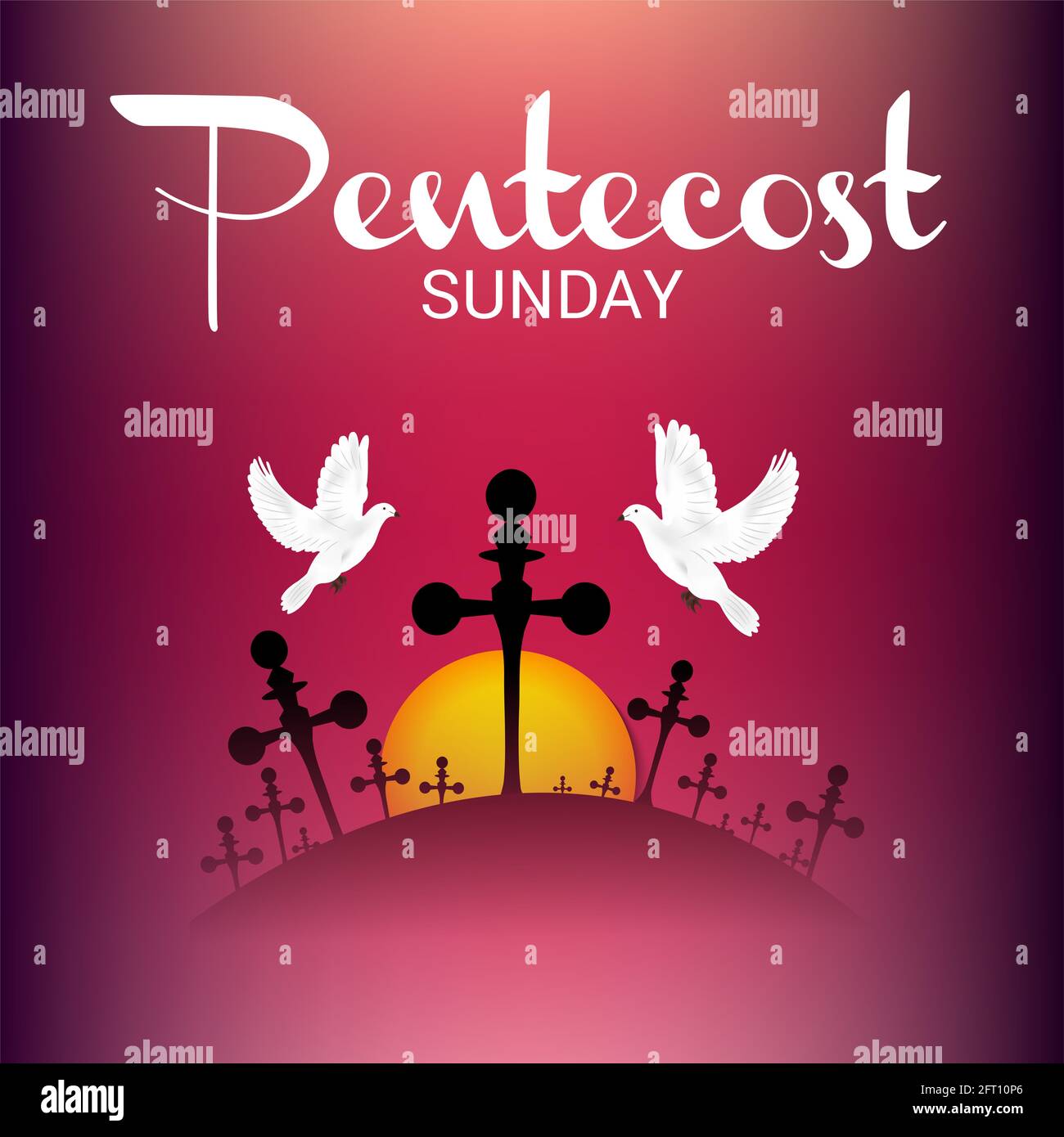 Vector illustration of a Background for Pentecost Holy spirit dove ...