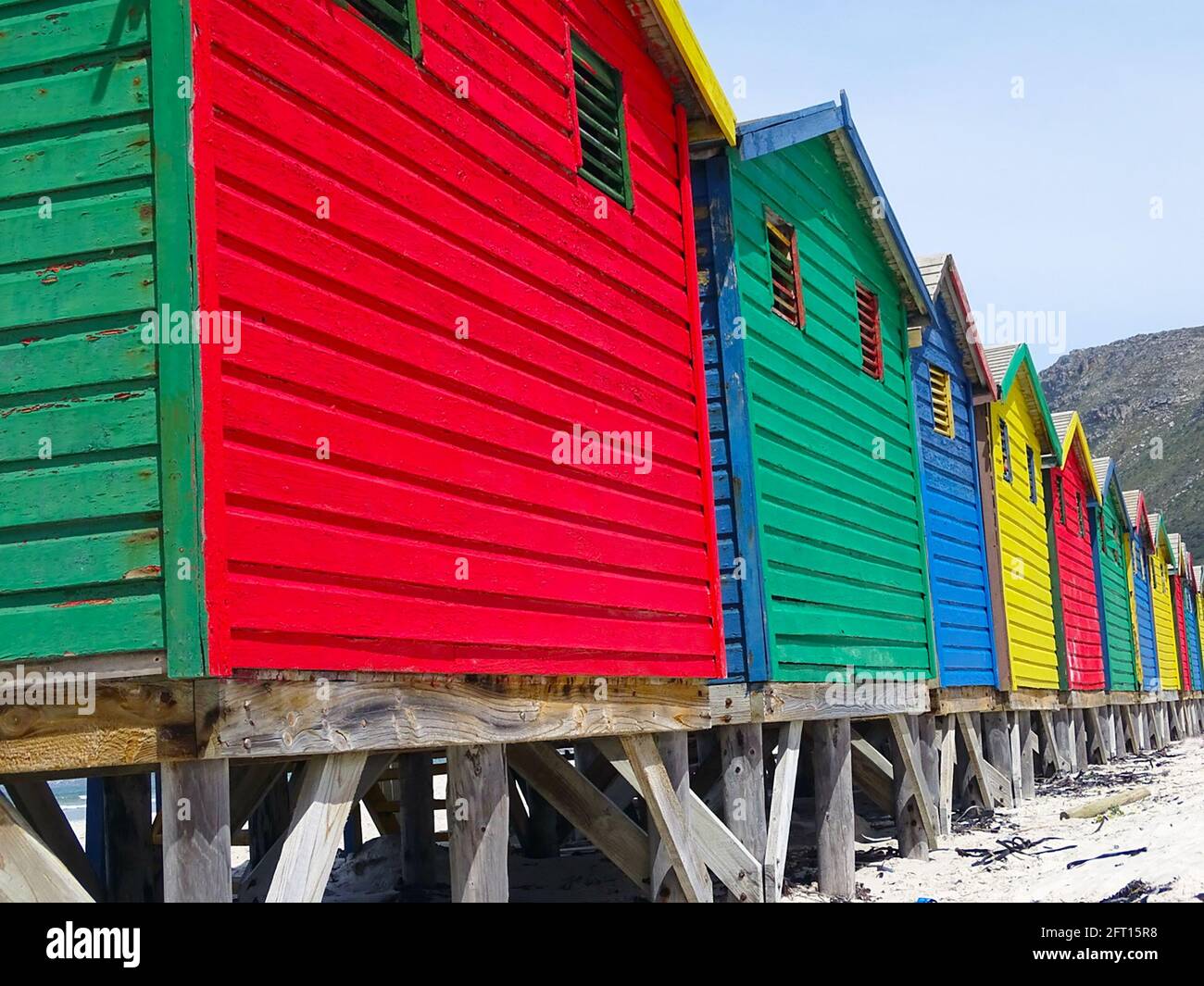 Beach huts on Muizenberg Beach, South Africa Stock Photo - Alamy