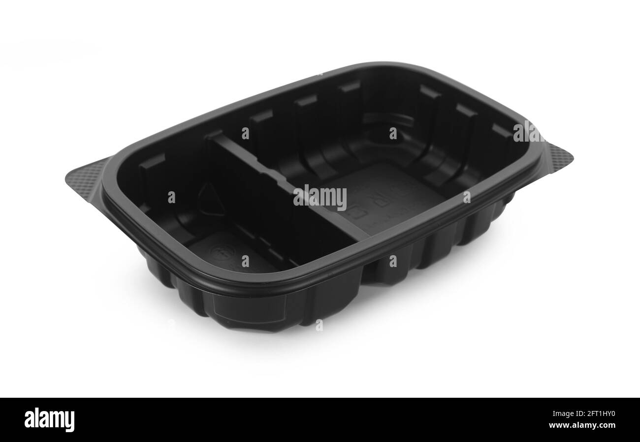 plastic empty plate on white background Stock Photo - Alamy