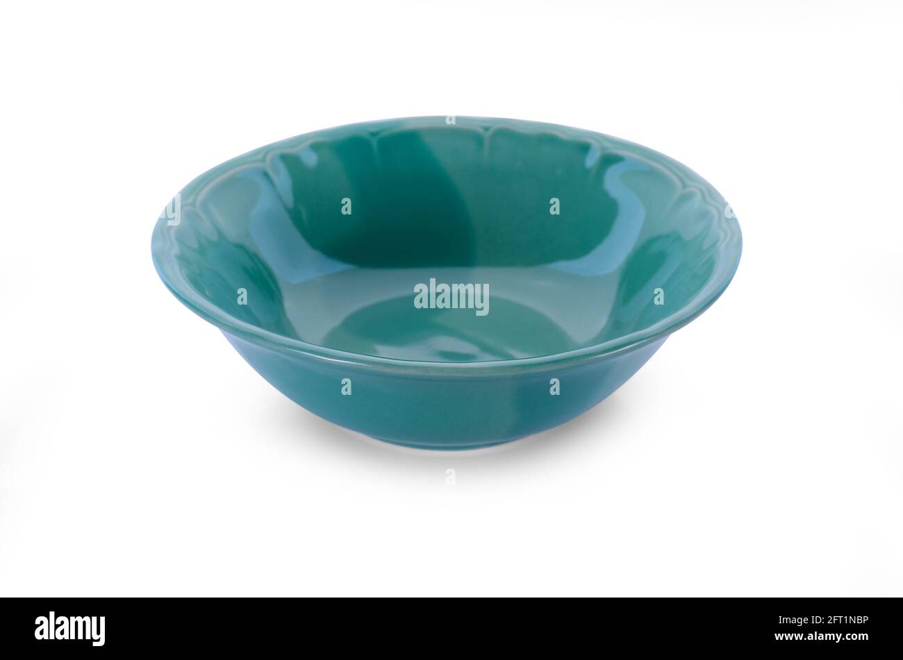 green color bowl isolated on white background Stock Photo - Alamy
