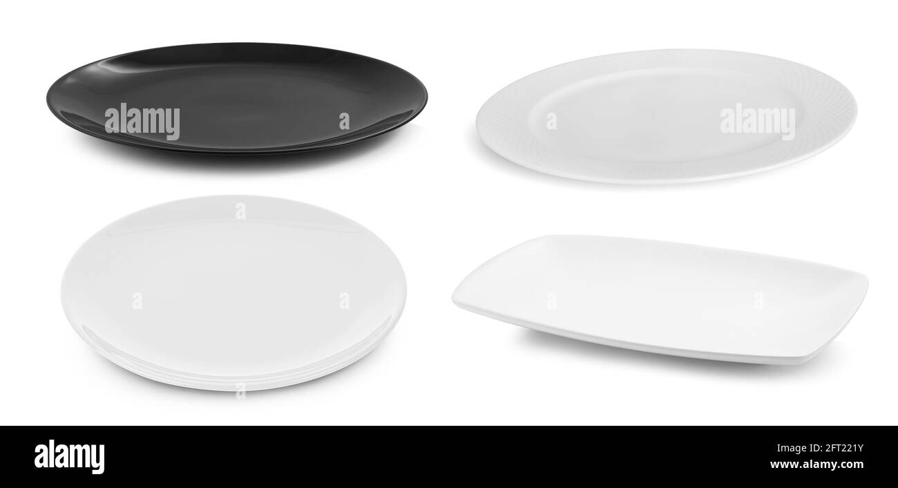 multi-shape of plate on white background Stock Photo - Alamy