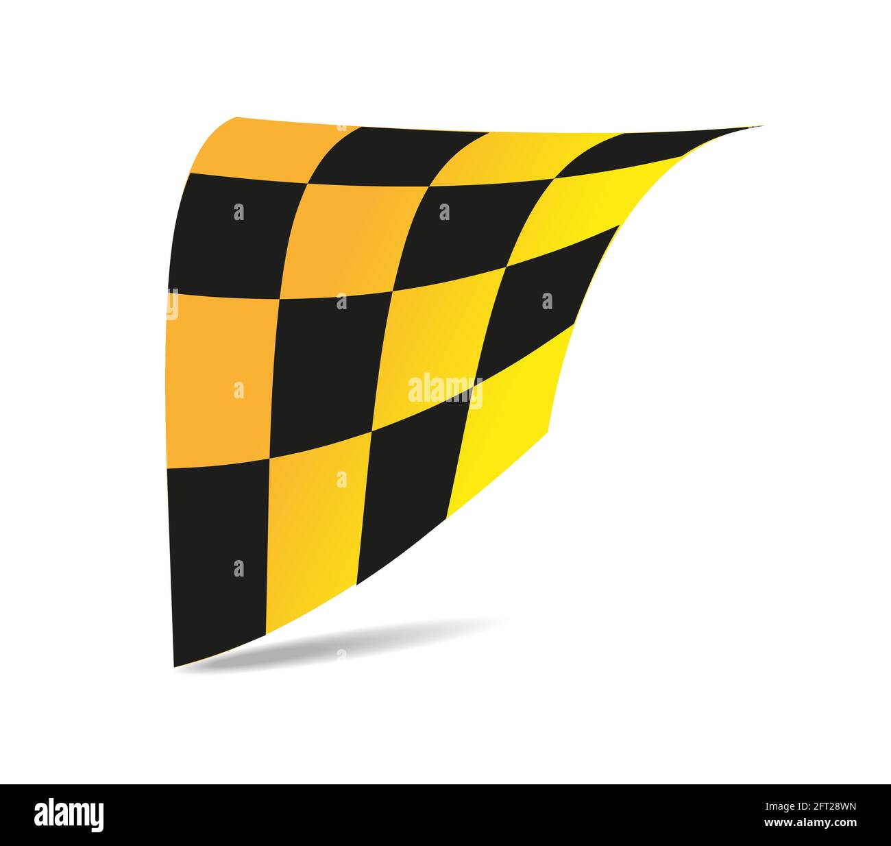 Yellow Race Flag Racing Black And Yellow Checkered Pinned Flag From