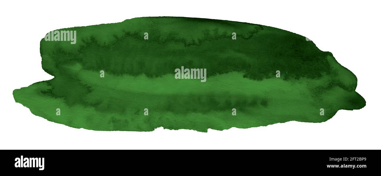 Saturated green watercolor background. Isolated spot for design Stock ...