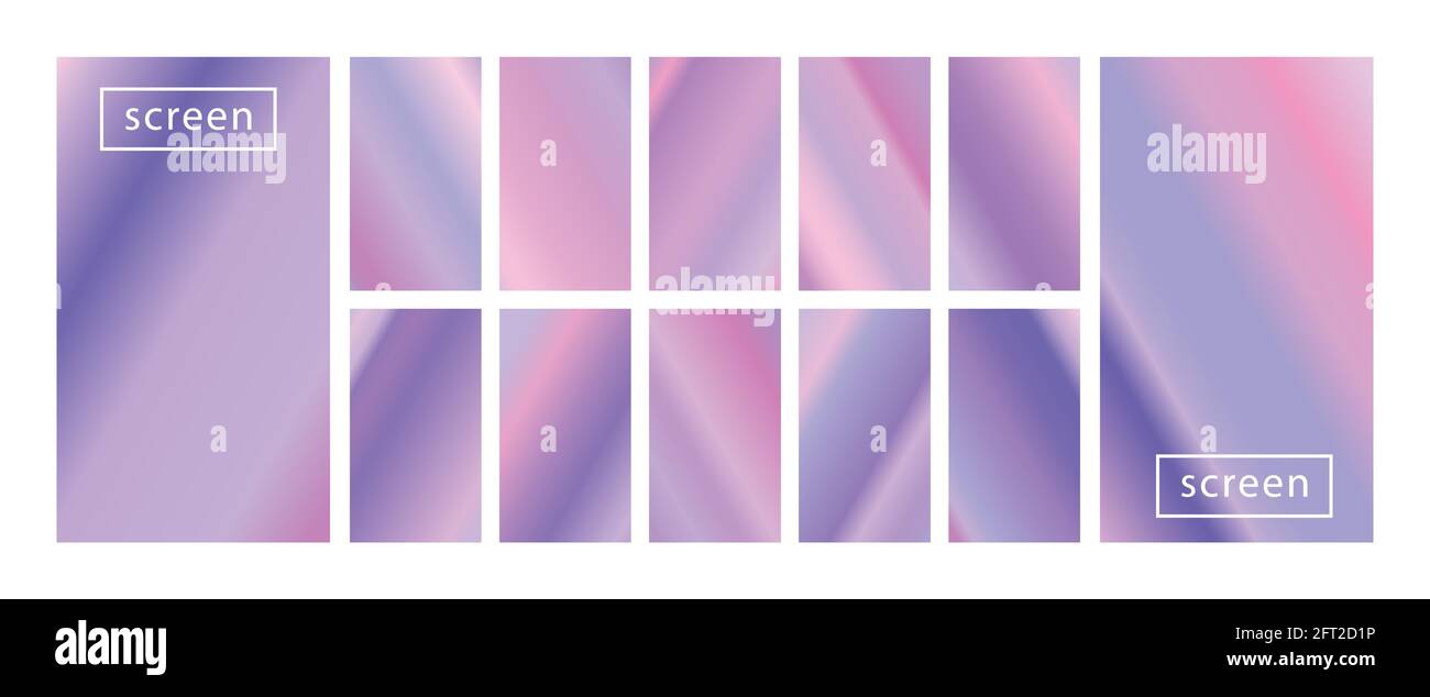 Mobile screen lock display collection of colorful backgrounds in trendy ...