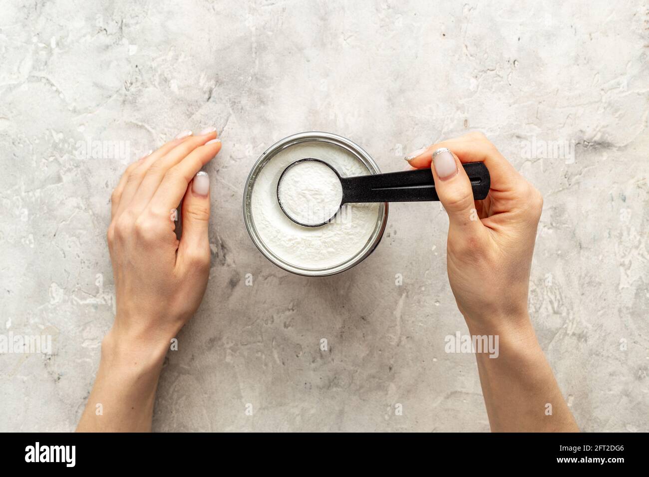 Hands holding protein powder hi-res stock photography and images - Alamy