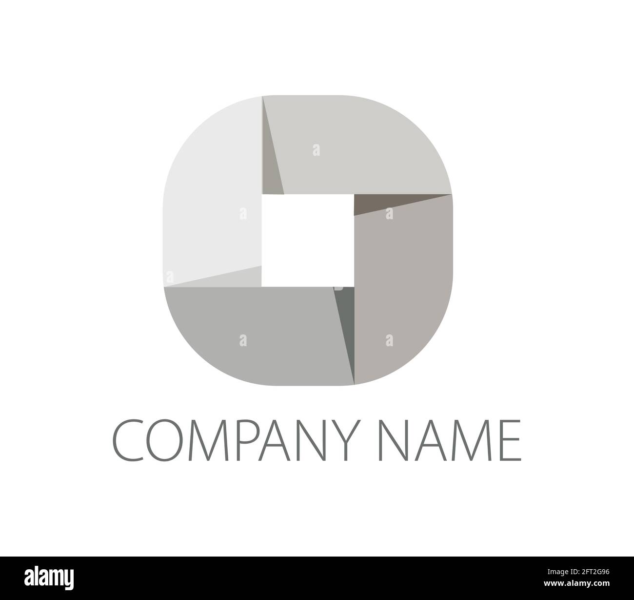 Paper tape folded in the shape of a rounded square. Ready logo Stock ...