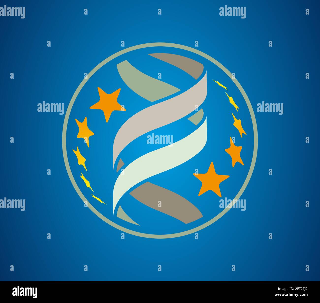 DNA chain with stars in a circle. Blue background Stock Vector Image ...