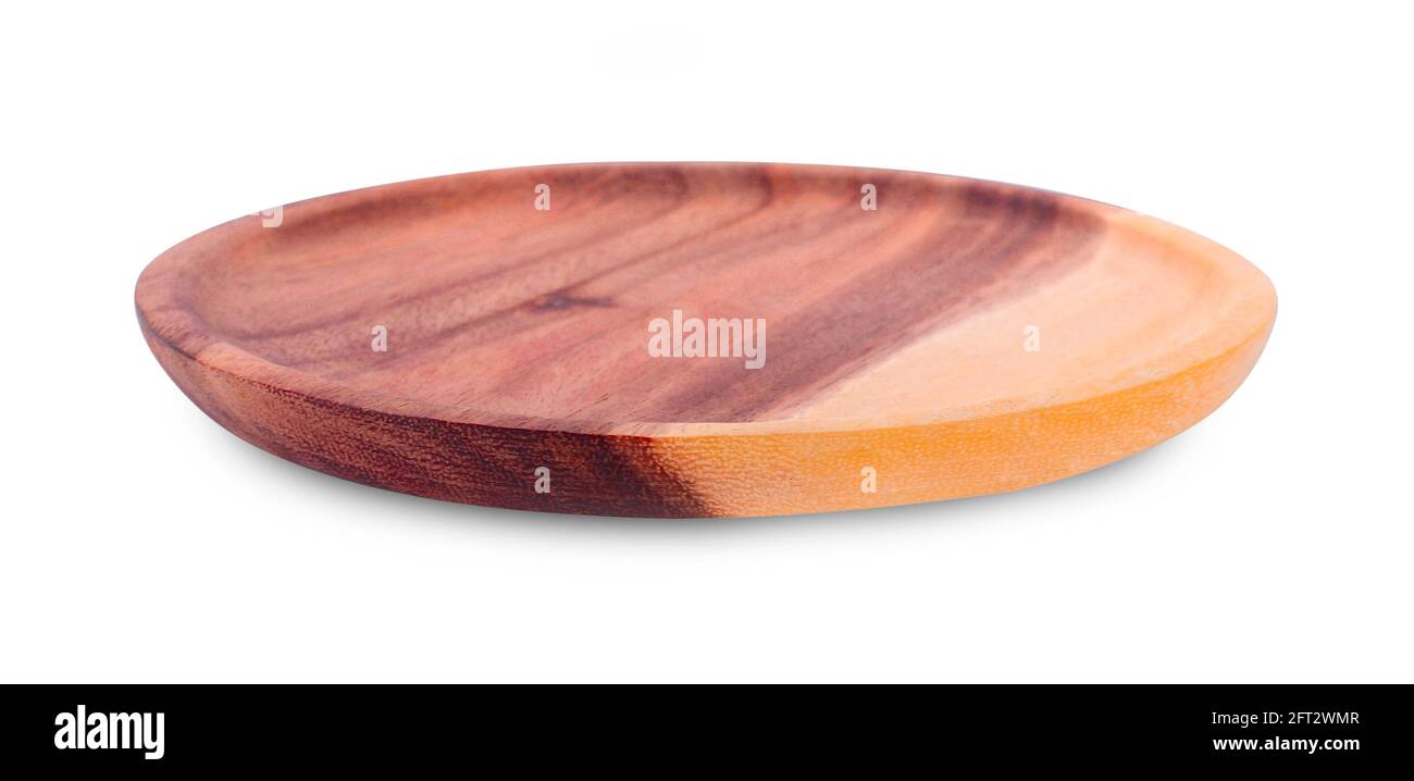 wood plate isolated on white background Stock Photo - Alamy