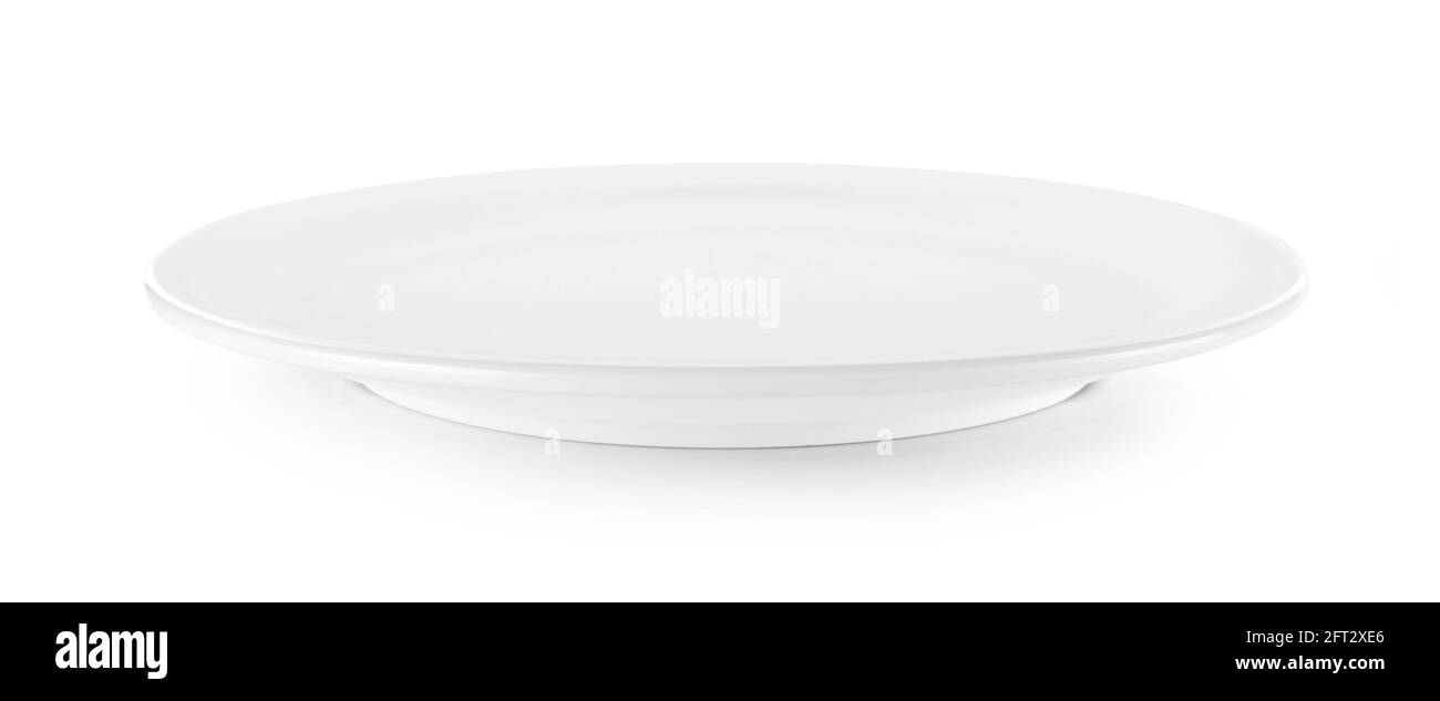 empty plate isolated on white background Stock Photo - Alamy