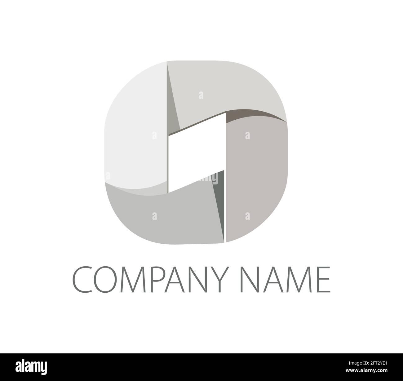 Paper tape folded in the shape of a rounded square. Ready logo Stock ...