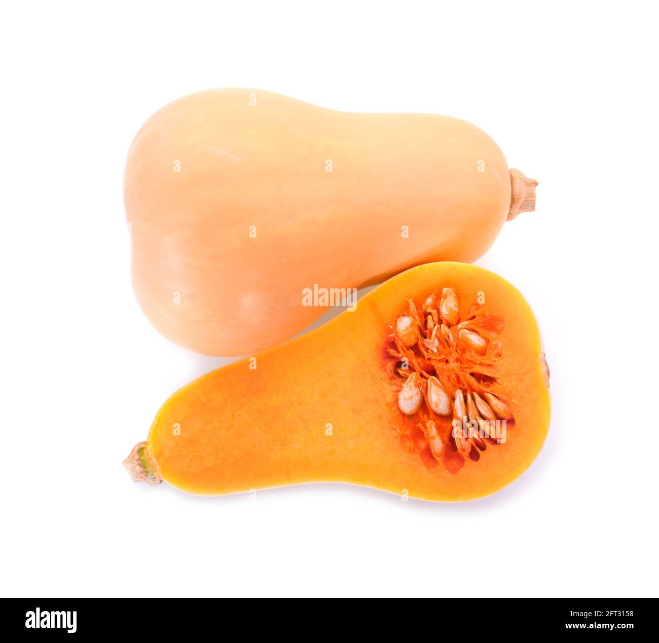 whole butternut squash isolated on white background Stock Photo - Alamy