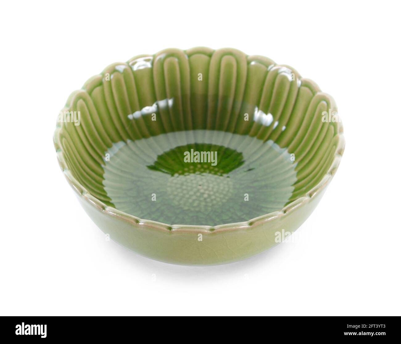 green color bowl on white background Stock Photo - Alamy