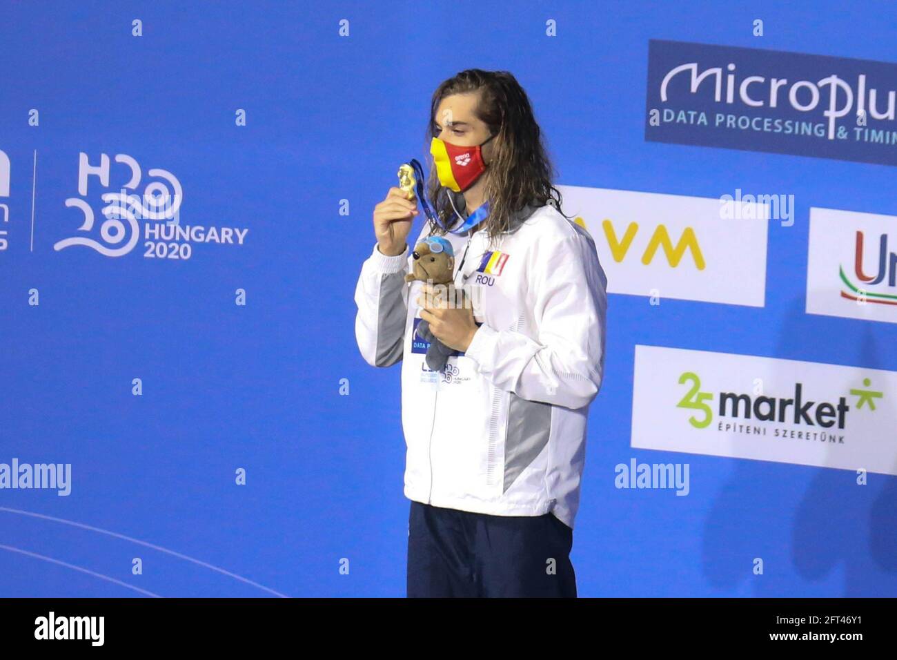 Robert - Andrei Glinta of Roumanie 100 M Backstroke Podium during the ...