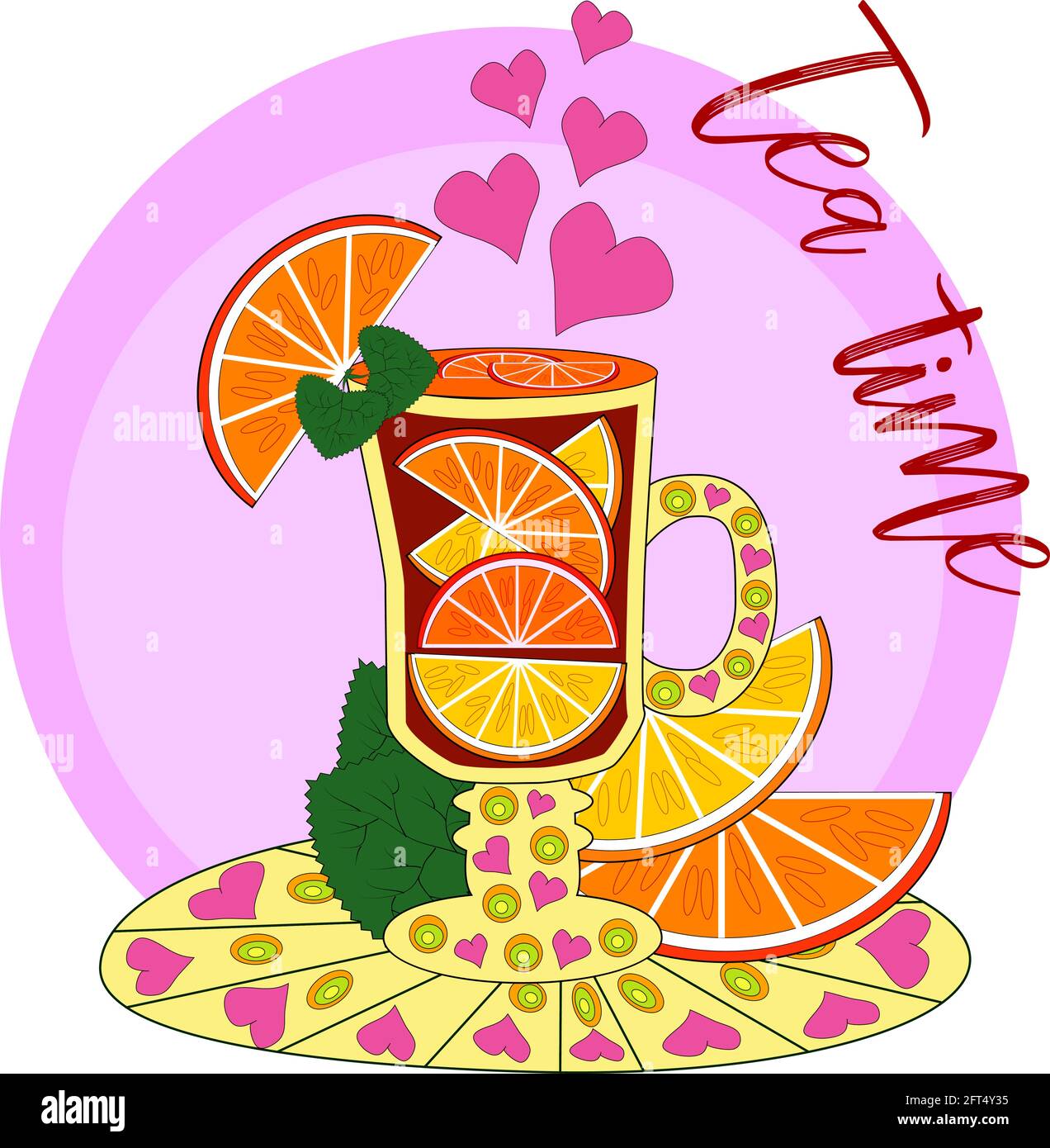 Glass juice flower lemon Stock Vector Images - Alamy