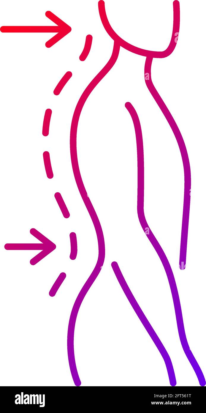 Lumbar Lordosis Gradient Linear Vector Icon Excessive Inward Spine