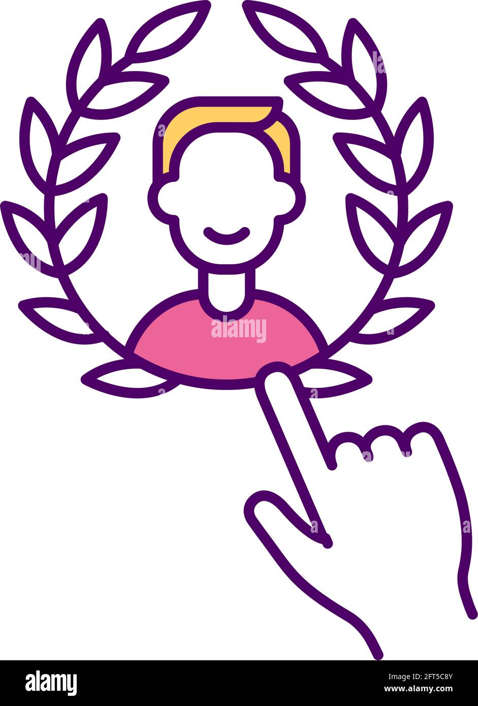 Example of successful leader RGB color icon Stock Vector Image & Art ...