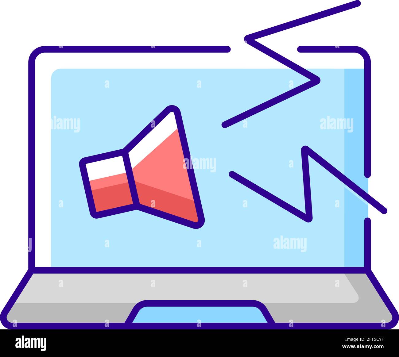 Computer makes strange noises RGB color icon Stock Vector Image & Art ...