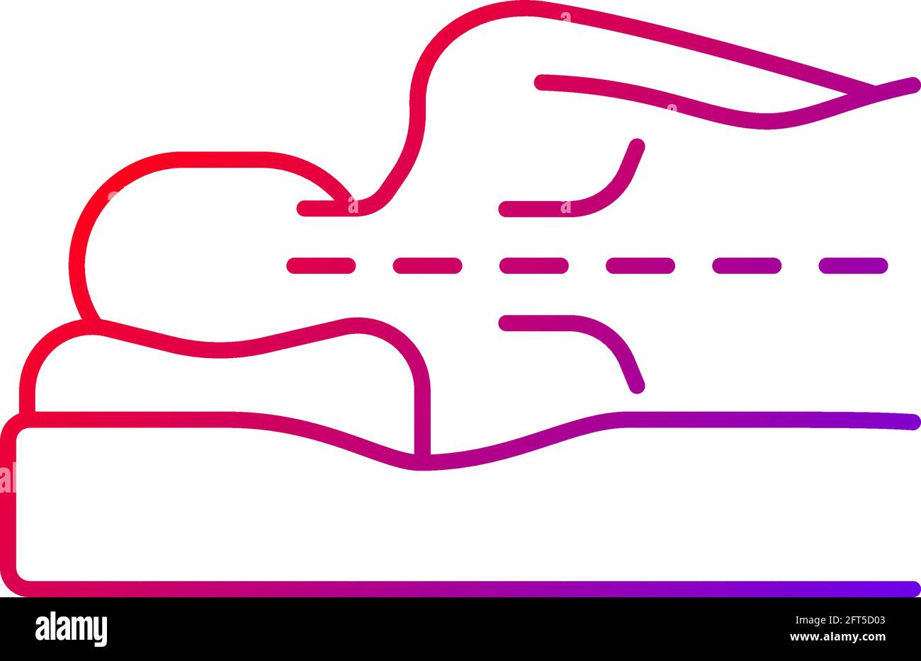 Correct sleeping position for spinal health gradient linear vector icon ...