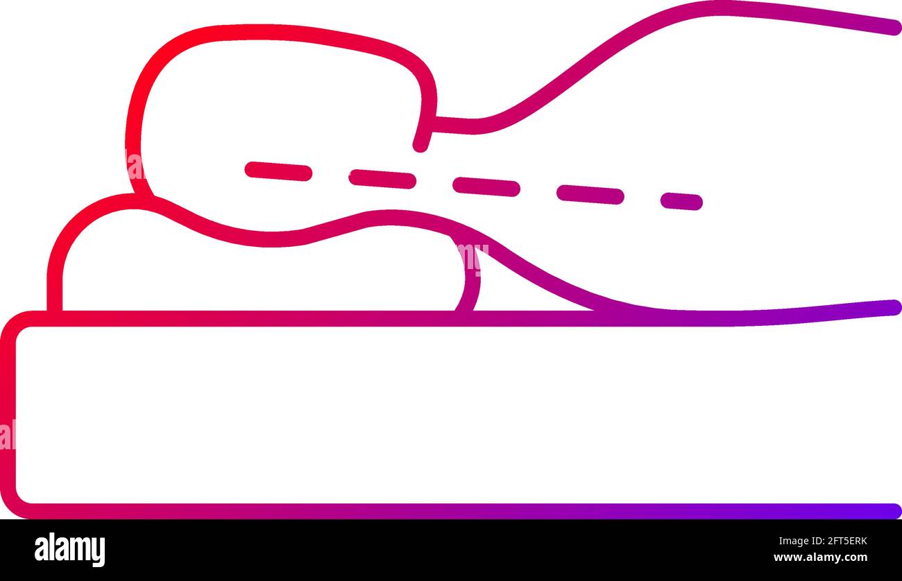 Correct sleeping position for reducing neck pain gradient linear vector ...